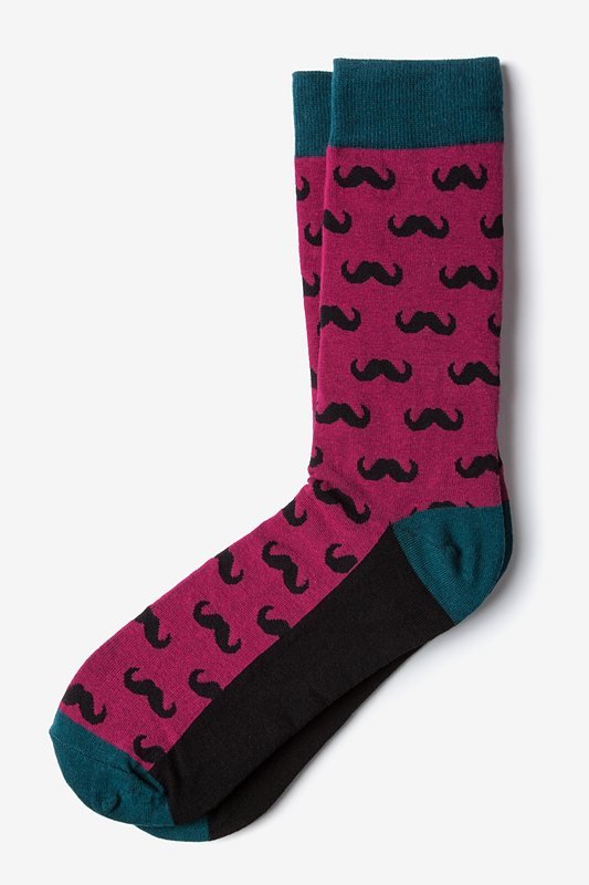 Mustache Burgundy Sock – Bridge + Root
